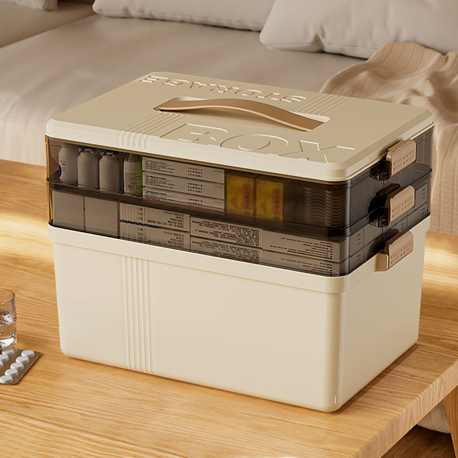 CGZQFEI 3 Tier Medicine Cabinet Organizer Large Capacity Medicine Box ...