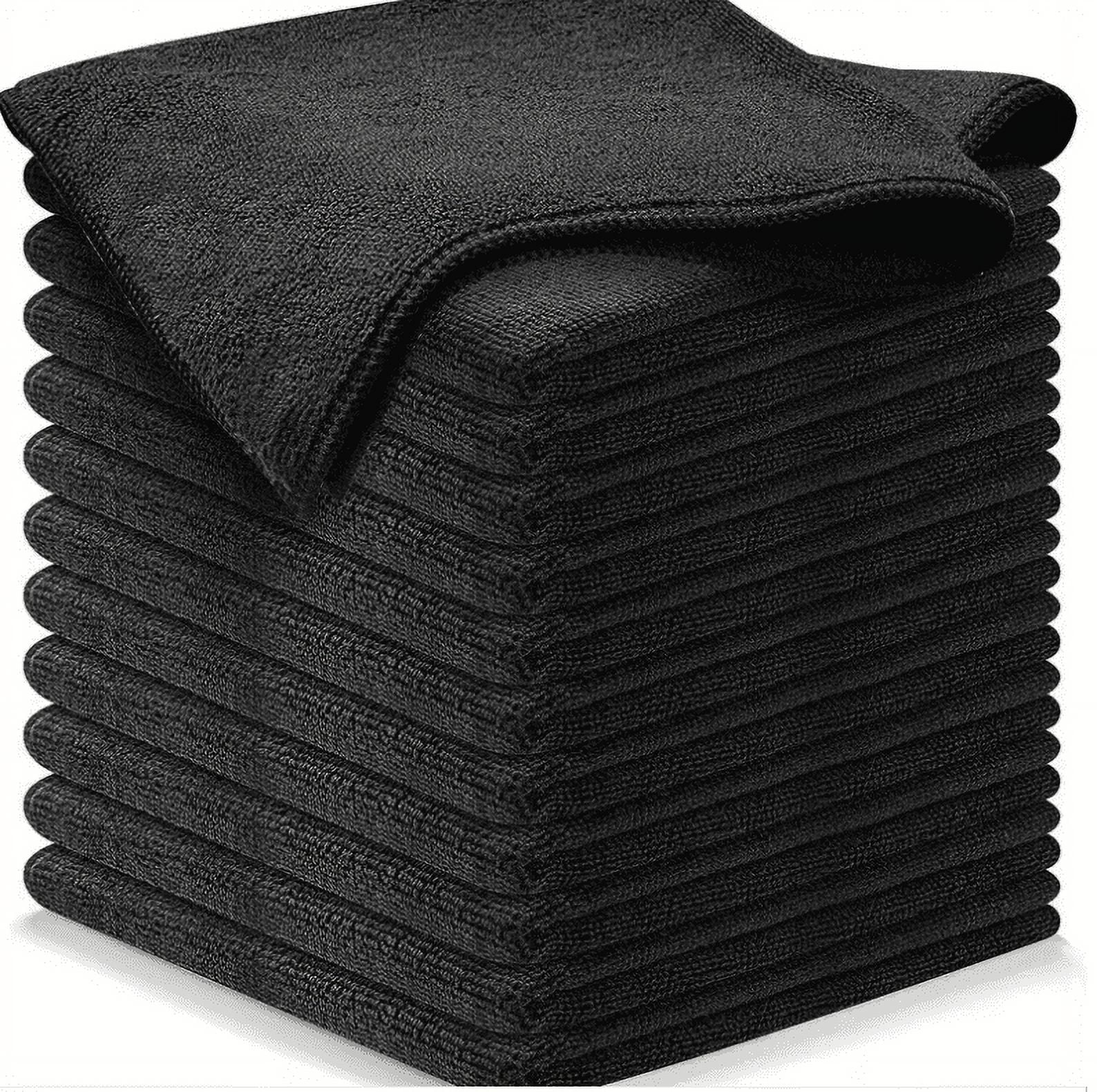 CGZQFEI Black Microfiber Cleaning Cloth - 10 Pack Premium Microfiber ...