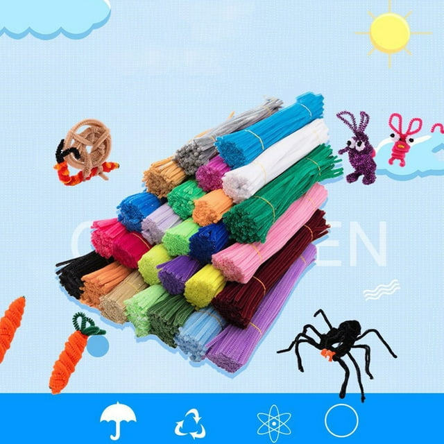 CGZQFEI Pipe Cleaners Craft Supplies - 100pcs Dark Green Pipe Cleaners ...
