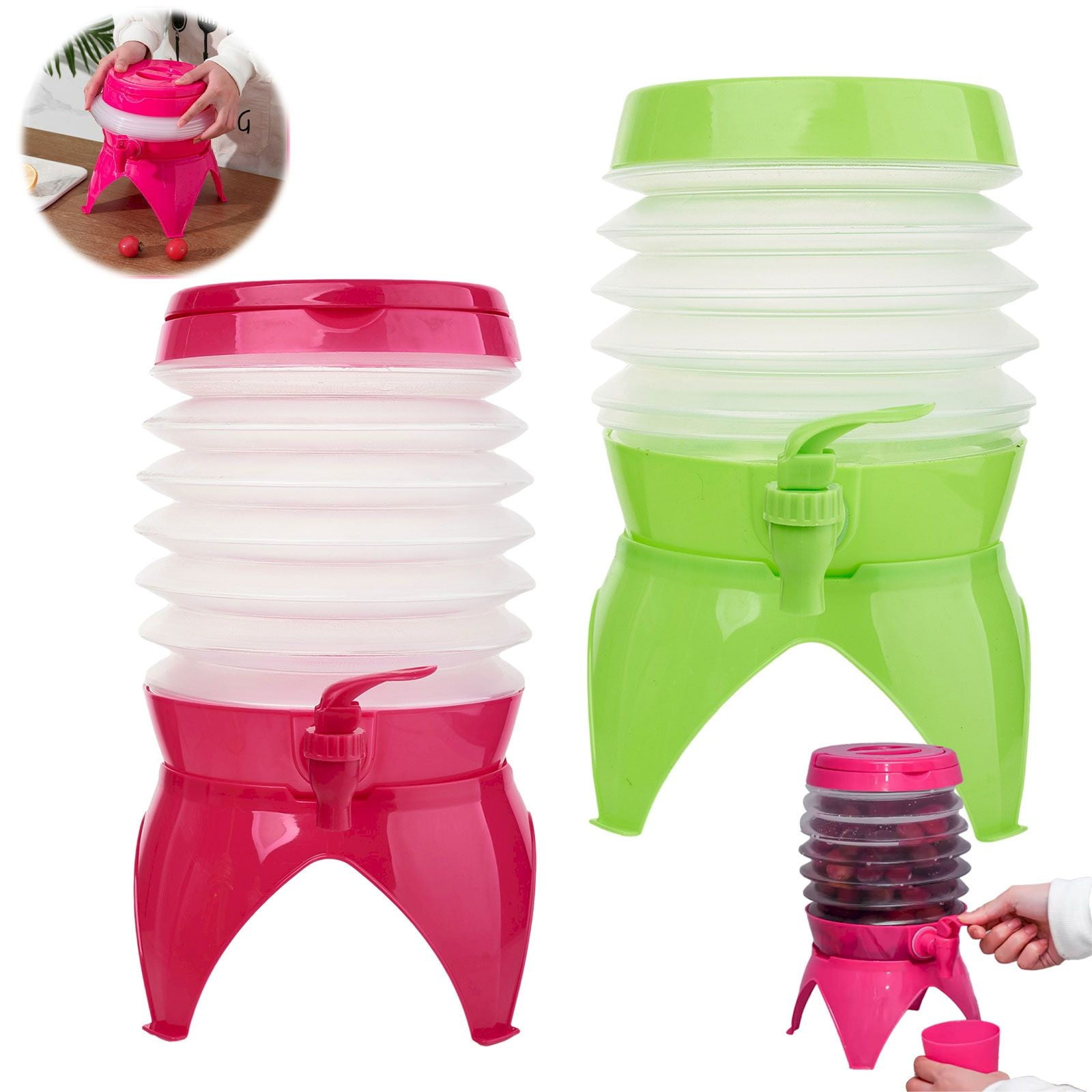 CGZQFEI Plastic Drink Dispensers For Camp,Portable Collapsible Beverage ...