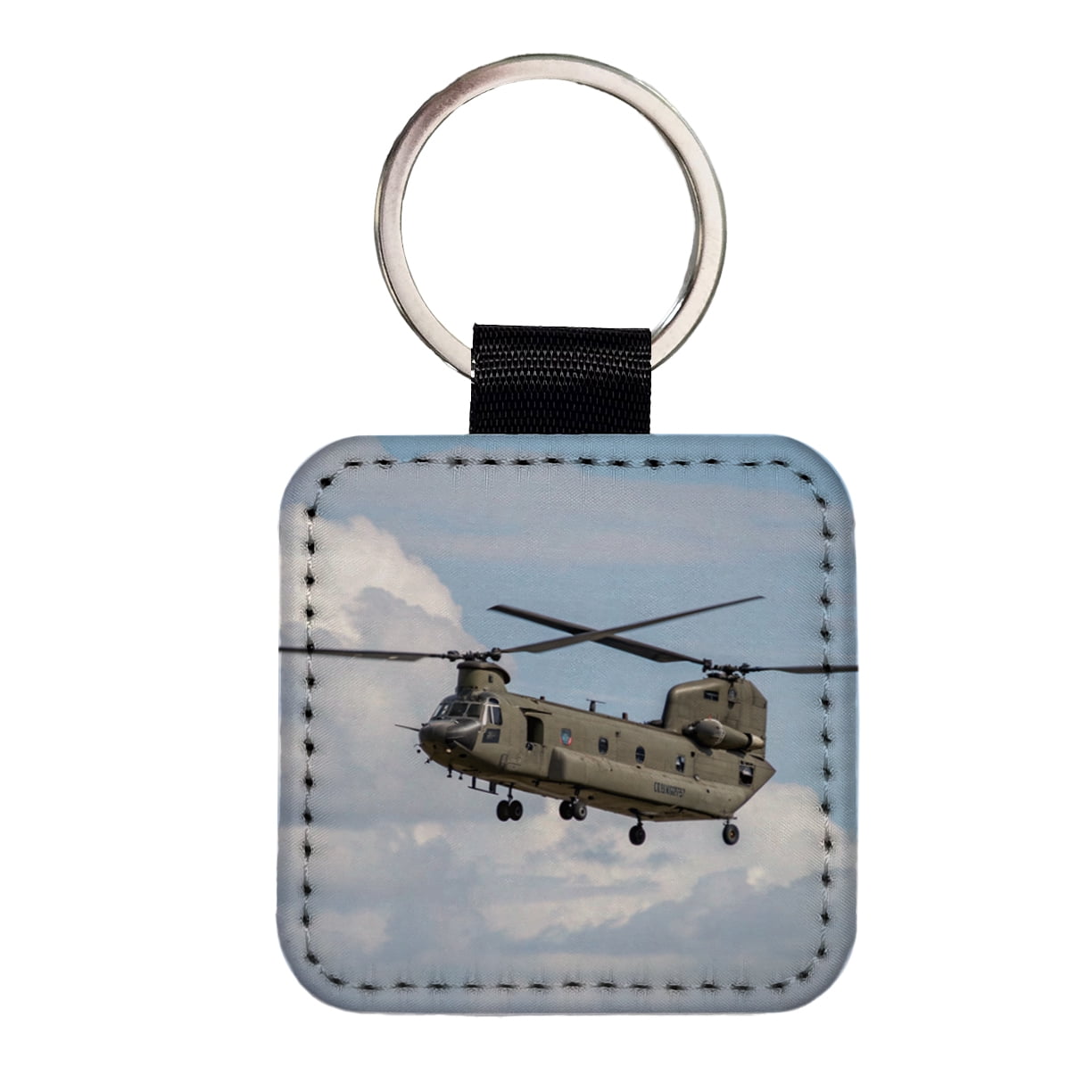 CH-47 Chinook Heavy-Lift Helicopter Faux Leather Square Keychain ...