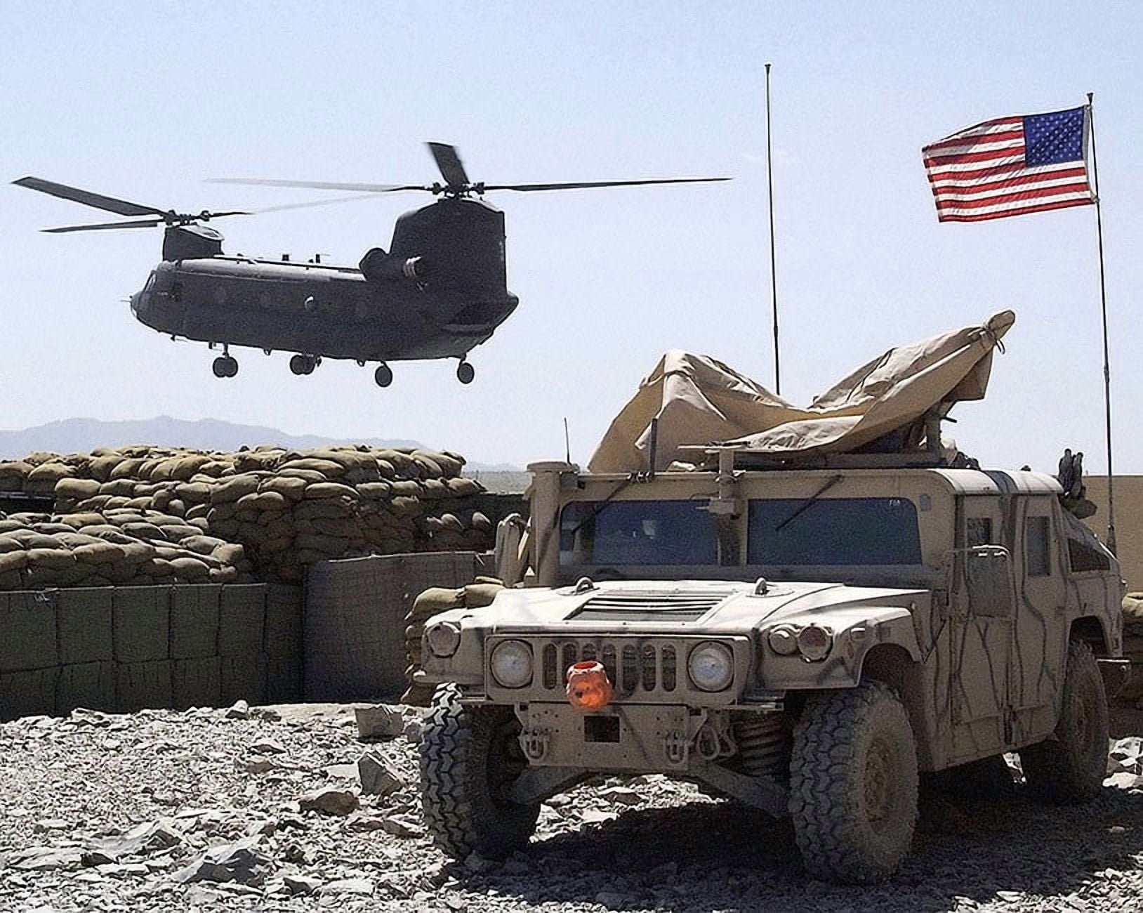 CH-47 Chinook Helicopter & Army Humvee - 24x36 Inch Laminated Aviation ...