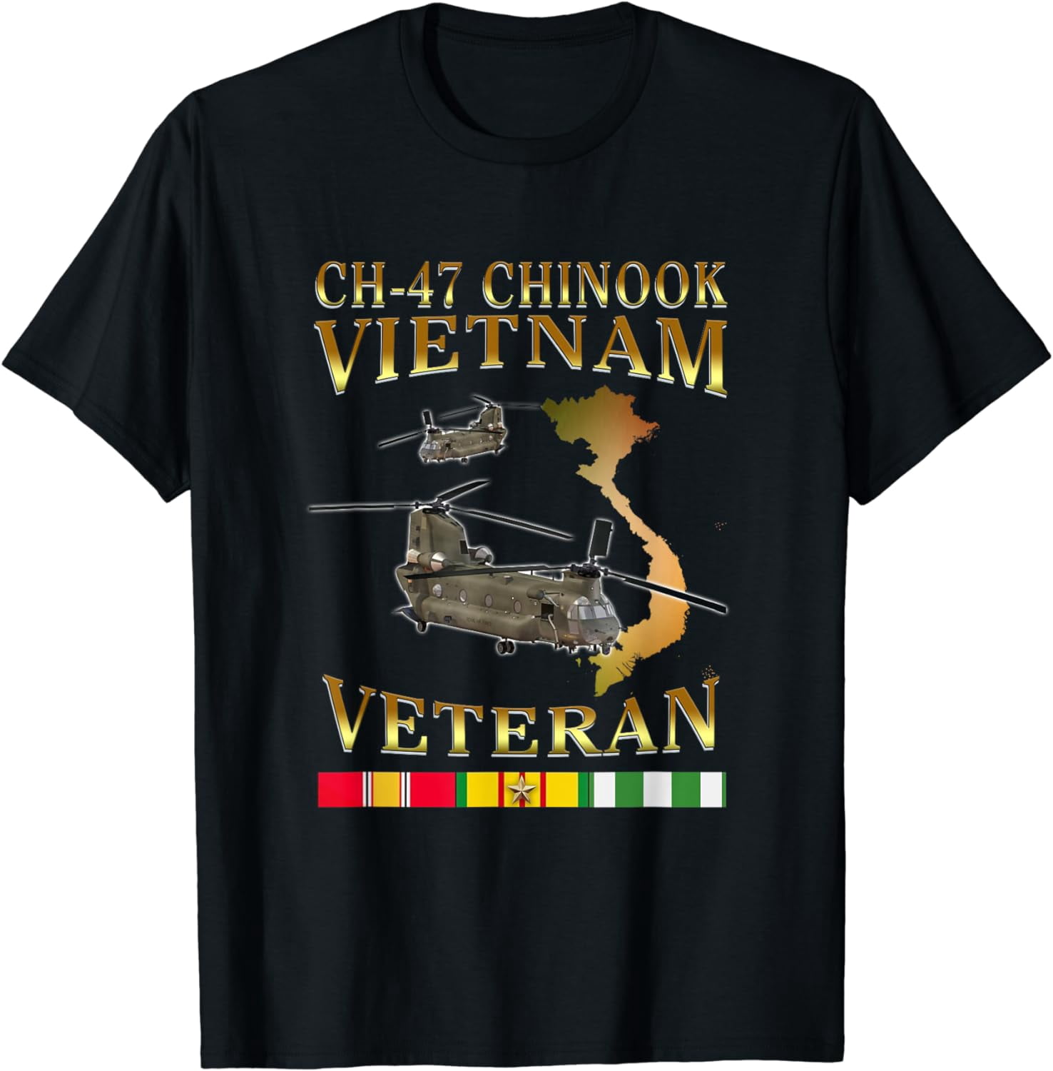 CH 47 chinook helicopter Vietnam War Veteran T-Shirt - Walmart.com
