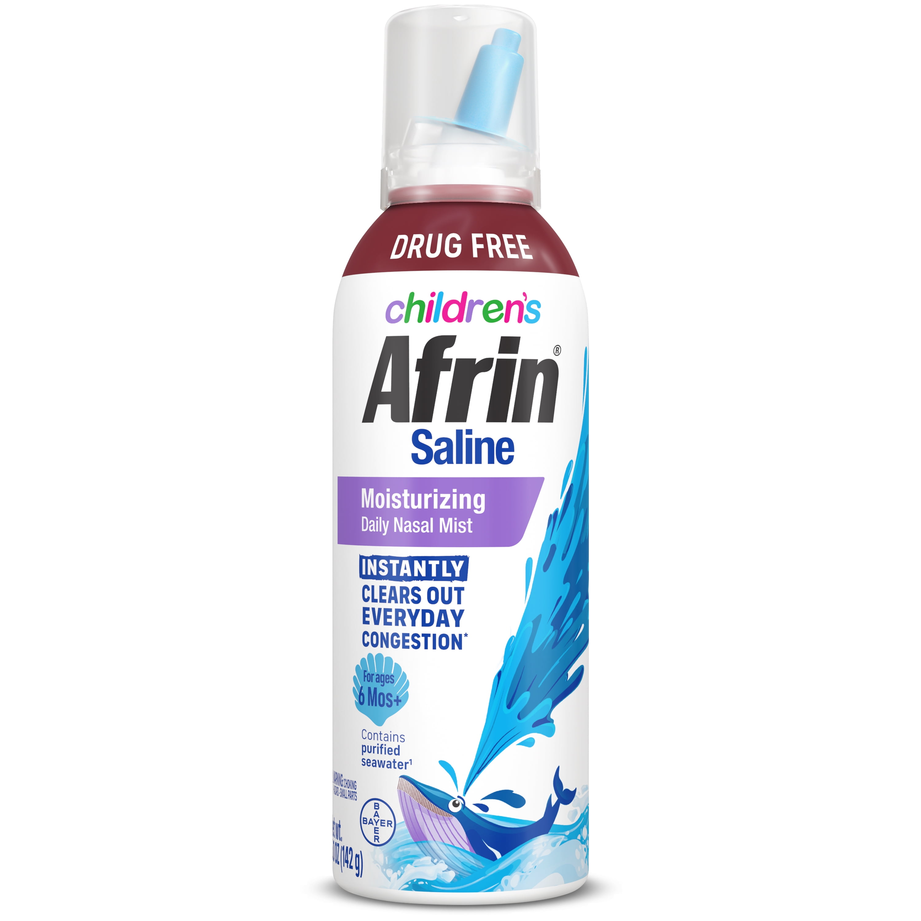Afrin Moisturizing Children’s Saline Mist for Everyday Nasal Congestion and Dry Nose, Isotonic ...