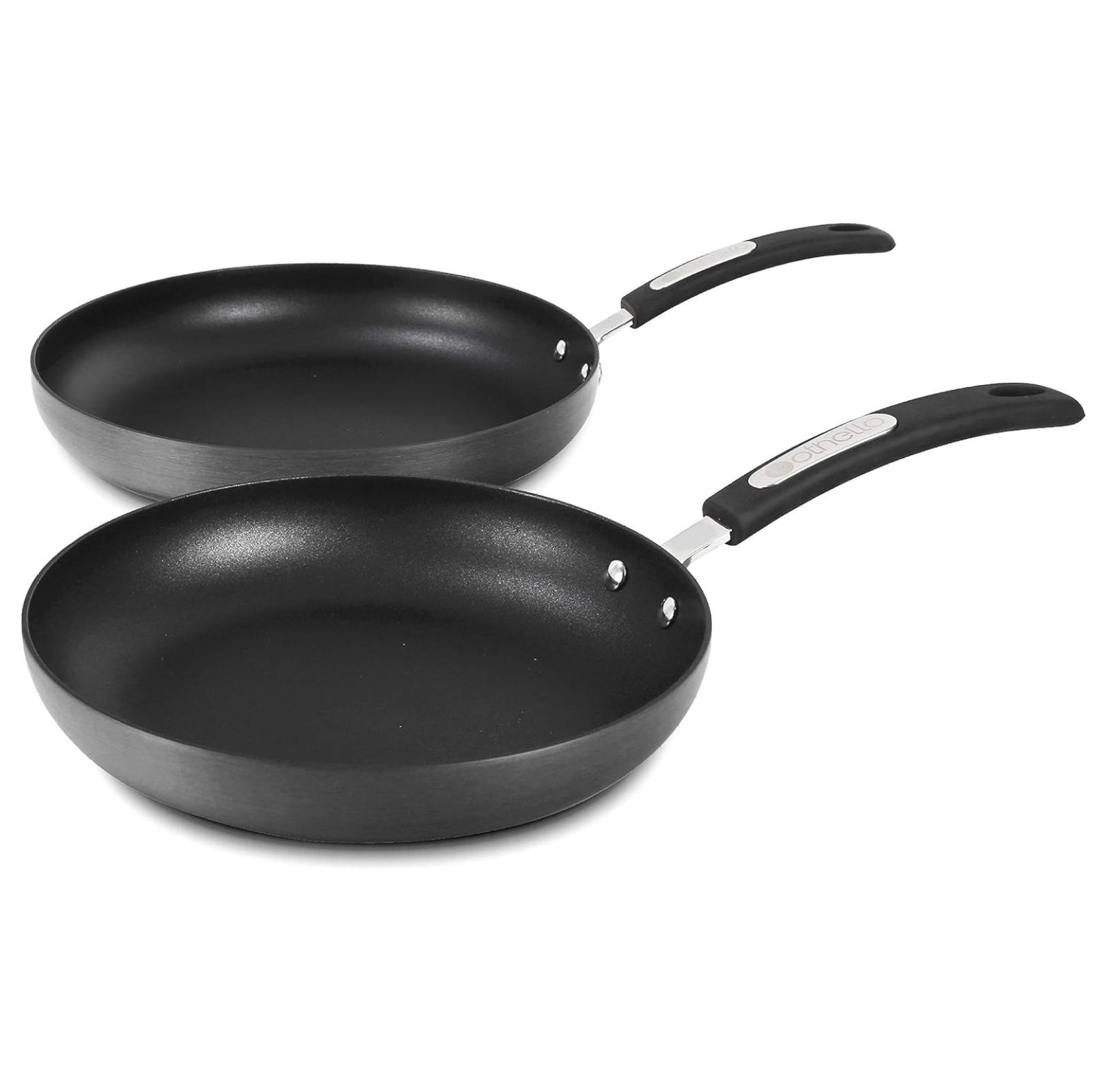 CH-AP2 2-Piece Hard-Anodized Non-Stick Fry Pan Cookware Set, Black With ...
