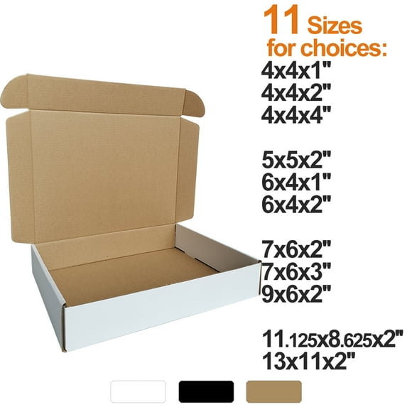 CH-BOX 50 Pack - Small Corrugated Box 11.125 x 8.625 x 2'', White - For ...