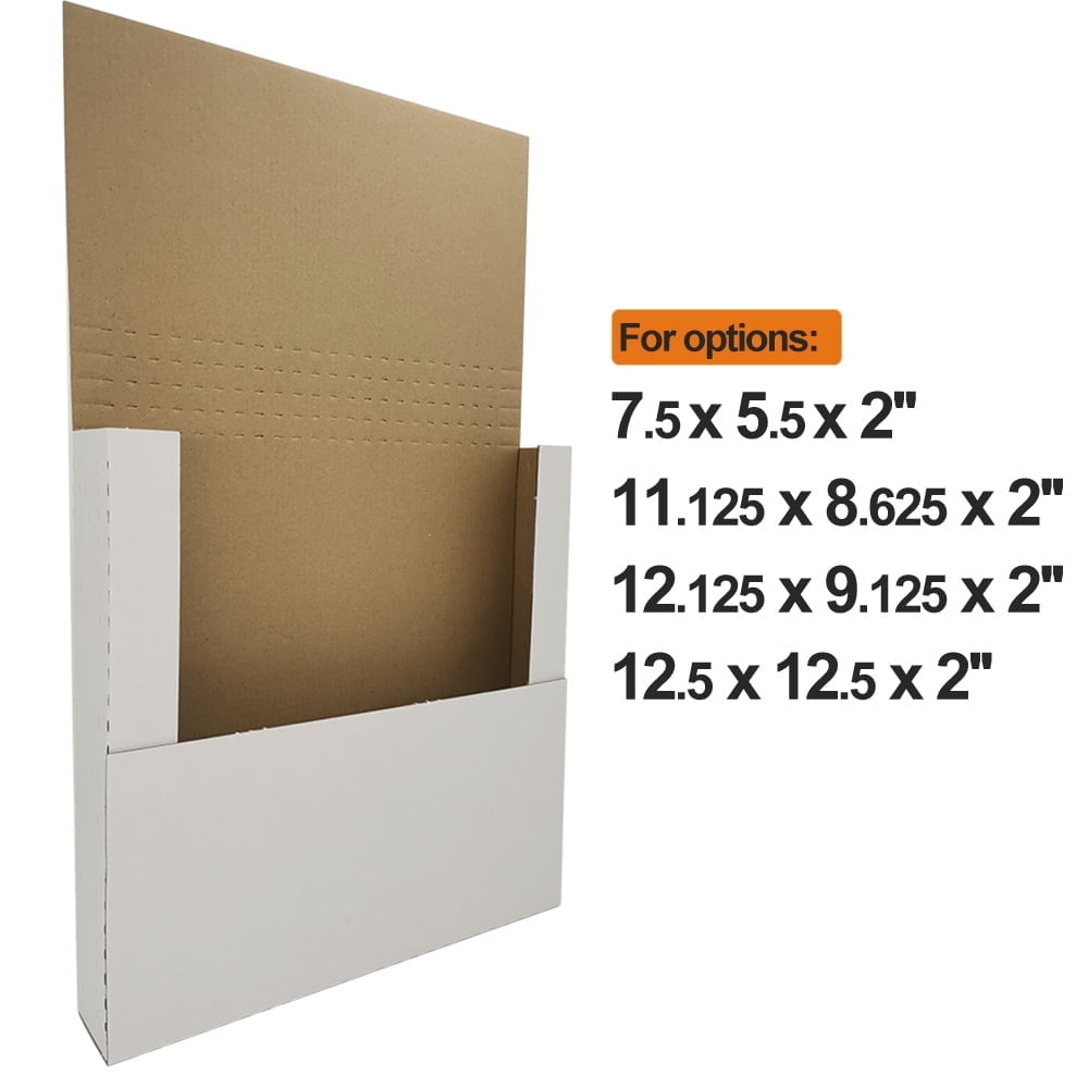 CH-BOX 50 Pack Vinyl Record Shipping Boxes, 12.5x12.5x2 Inch, Height ...
