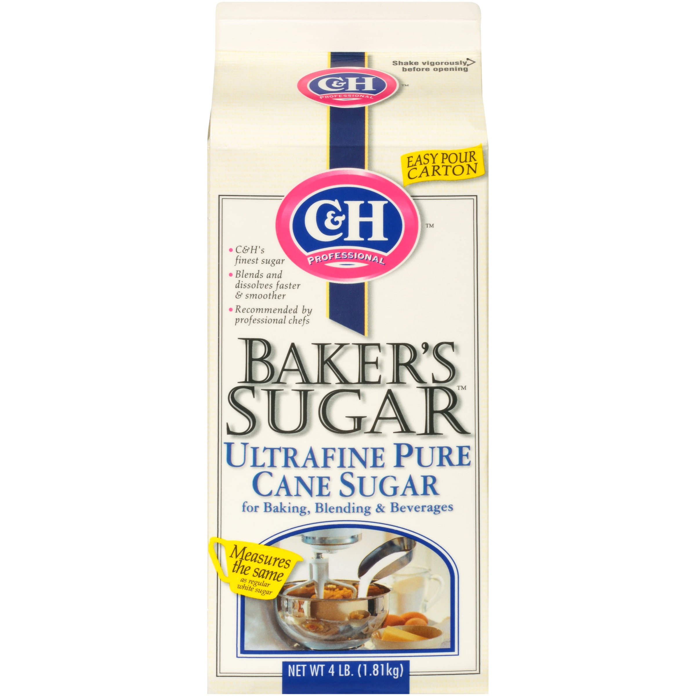 C&H Baker's Ultrafine Pure Cane Sugar, Blends Faster and Smoother ...