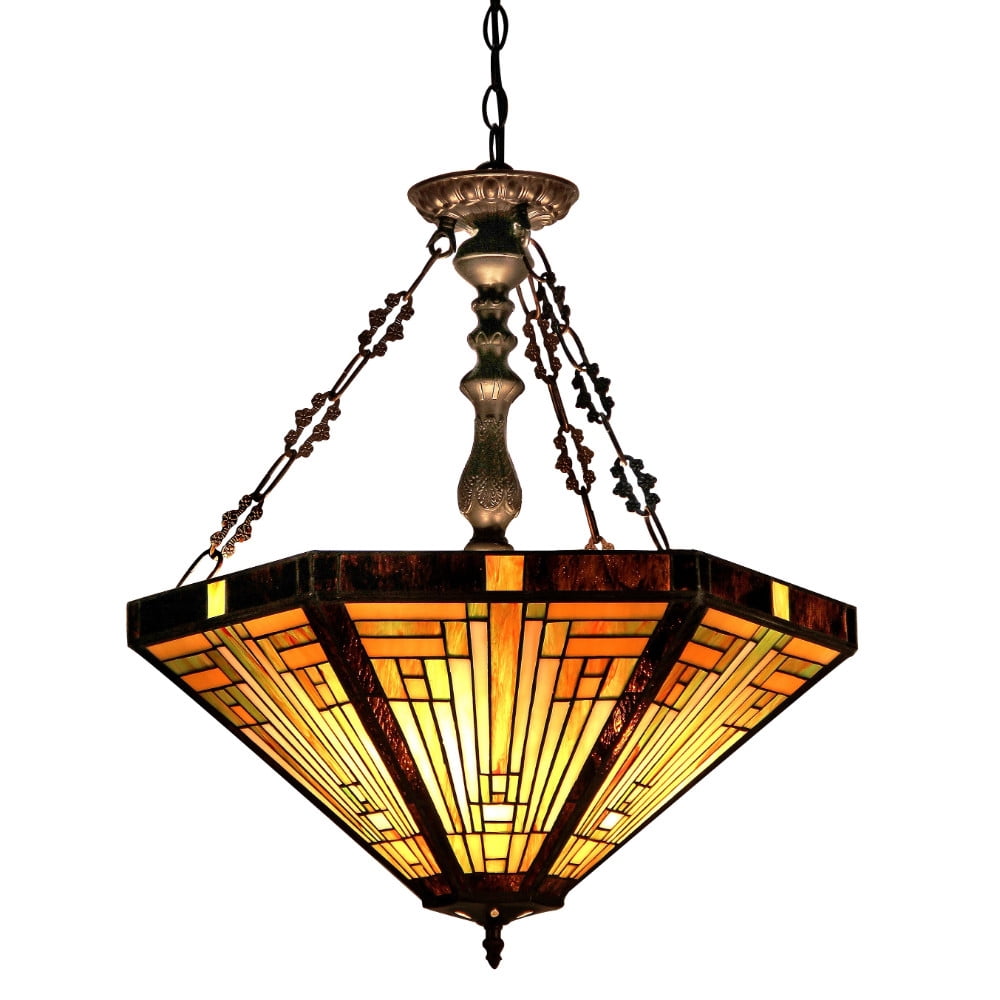 CH33359MR22-UH3 INNES Tiffany-style 3 Light Mission Inverted Ceiling ...