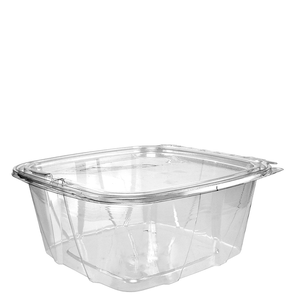 CH64DEF 64 oz Clear Tamper-Resistant Food Container, Hinged Lid PET ...