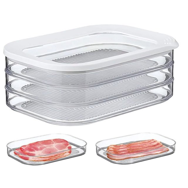 CHACHAE Deli Meat Container for Fridge,Bacon Lunch Meat Container for ...
