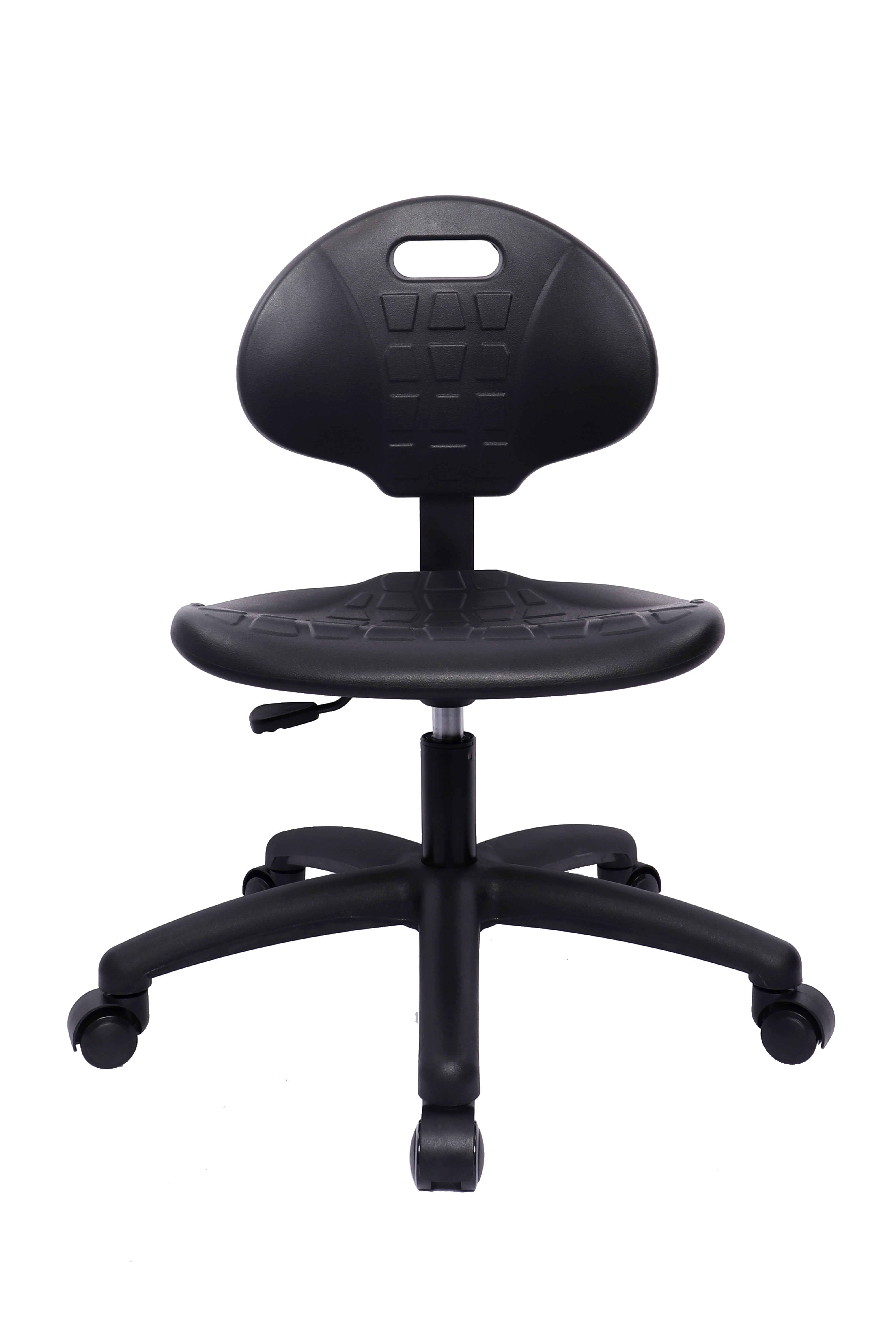 CHAIR MASTER Deluxe-Black Adjustable Polyurethane Low Desk Chair,15.5 ...
