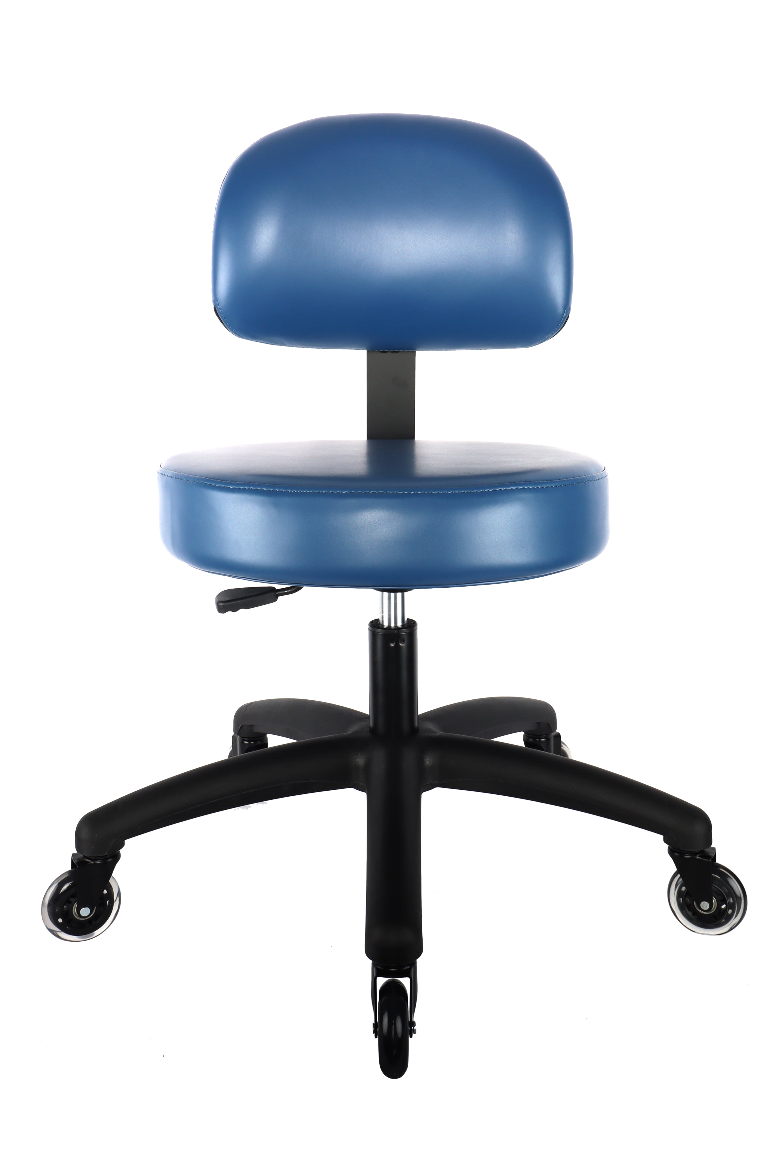 CHAIR MASTER Round Vinyl Chair/Stool, Low Table Height (18"-23"), BLUE ...