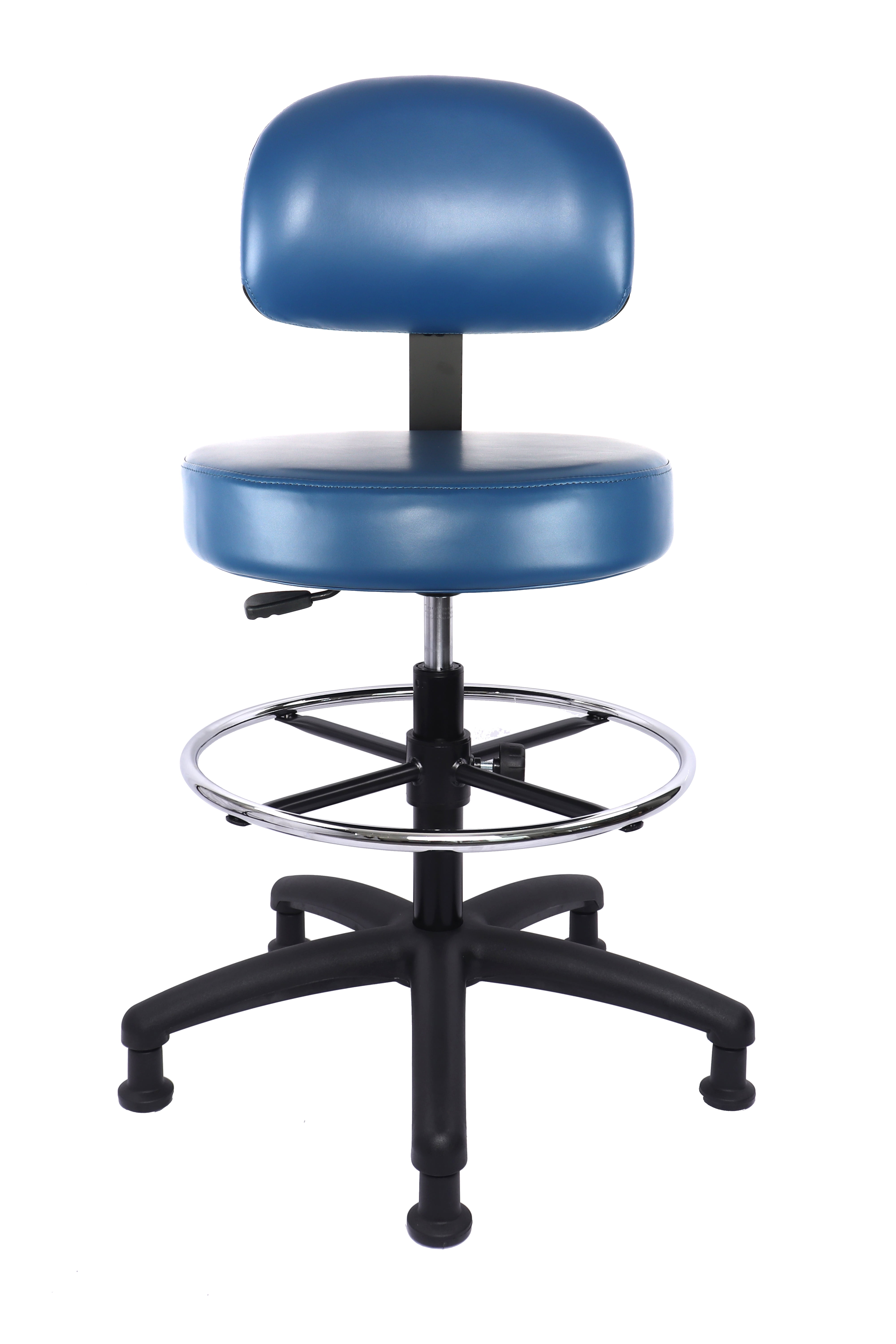 CHAIR MASTER Tall Drafting Stool (24"-34" Seat Height) Round Vinyl ...