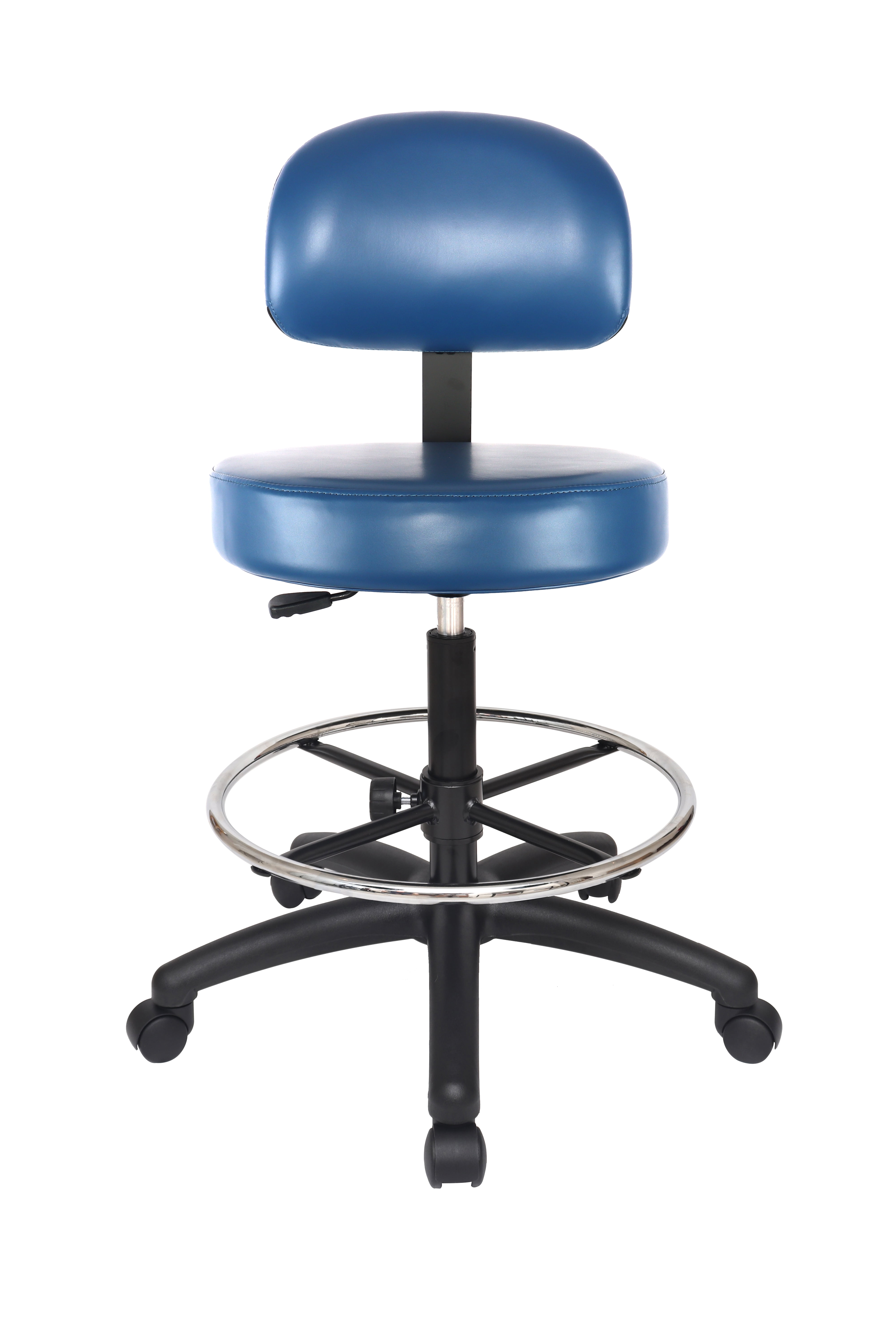 CHAIR MASTER Tall Drafting Stool (24"-34" Seat Height) Round Vinyl ...