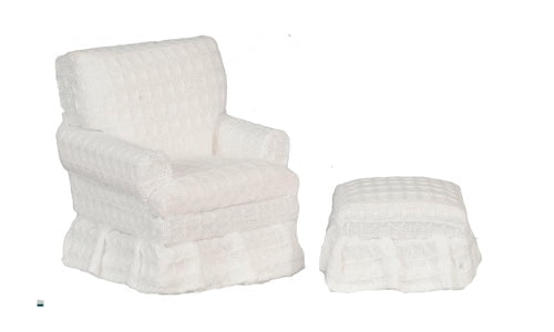 CHAIR W/OTTOMAN/WHITE/WAL Miniature Scale - Walmart.com
