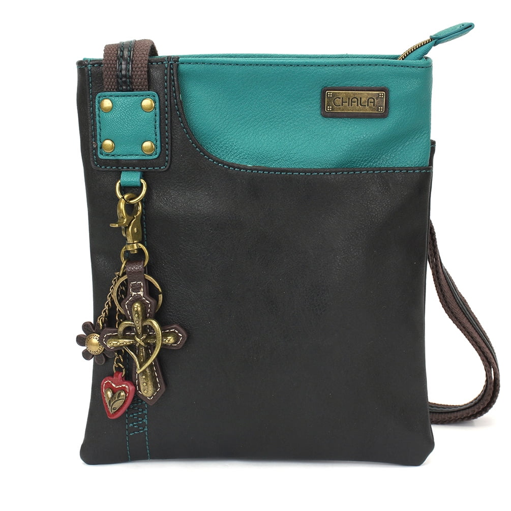 CHALA Swing CrossBody Small Purse with Metal Mini Keychain (Black- 602 ...
