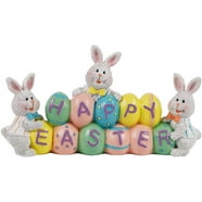 3Pcs Easter Sign Bunny Rabbit Wood Table Ornaments Set Centerpieces ...