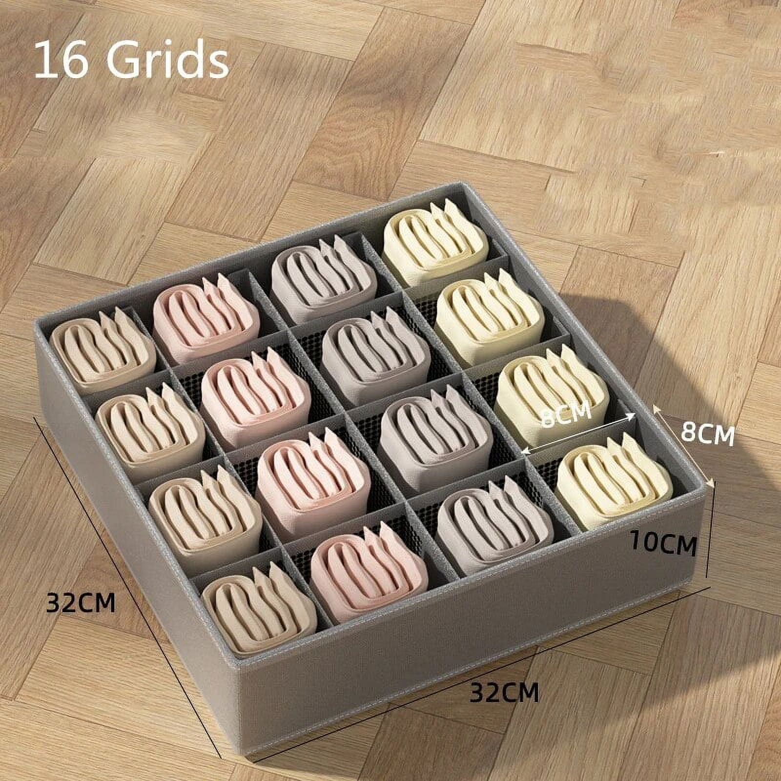 CHALKART Underwear Sock Drawer Organizer, 7/16/24 Cells Foldable Closet ...