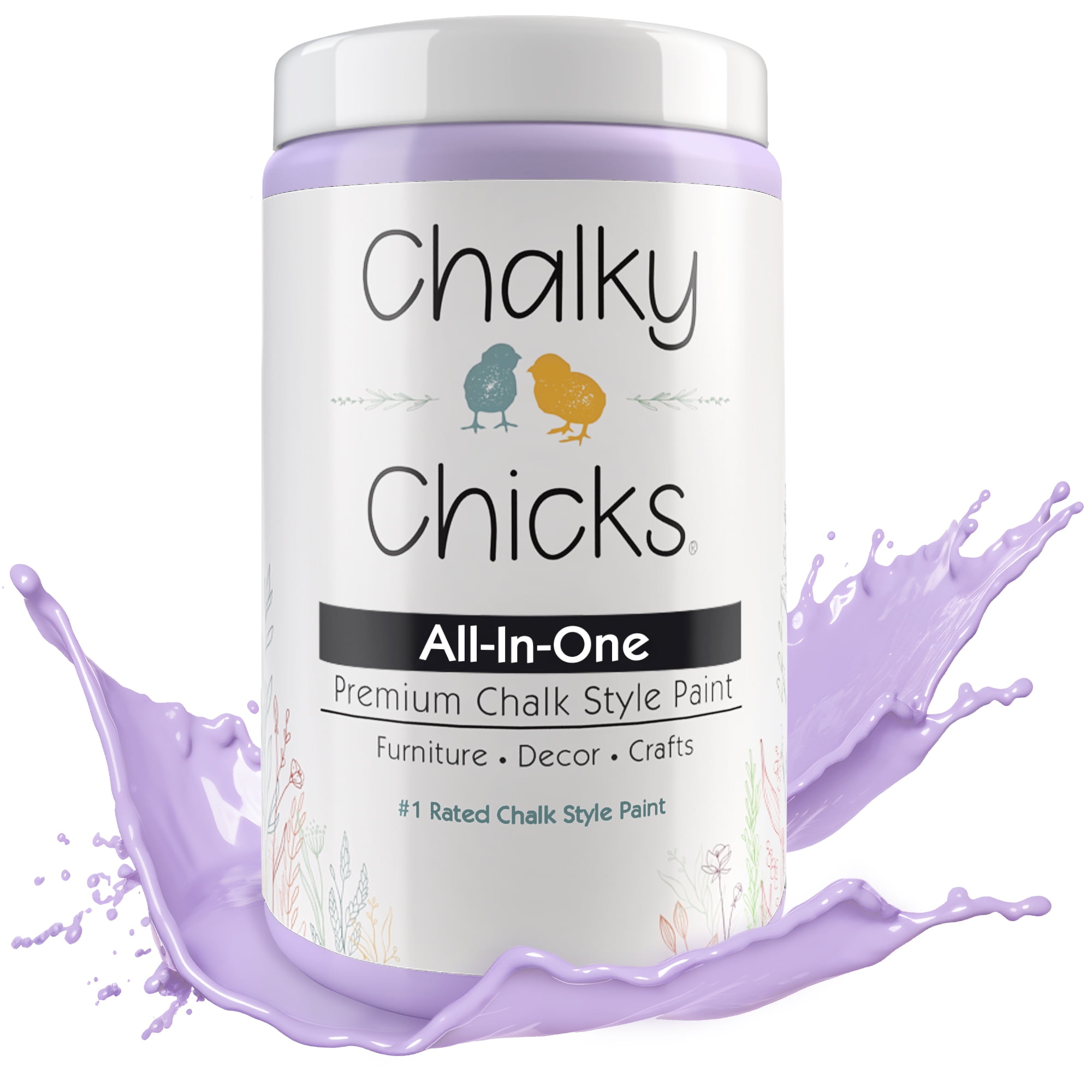 Chalky Chicks 32 Fl Oz Matte Sweet Lilac (Light Purple) Chalk Paint for ...