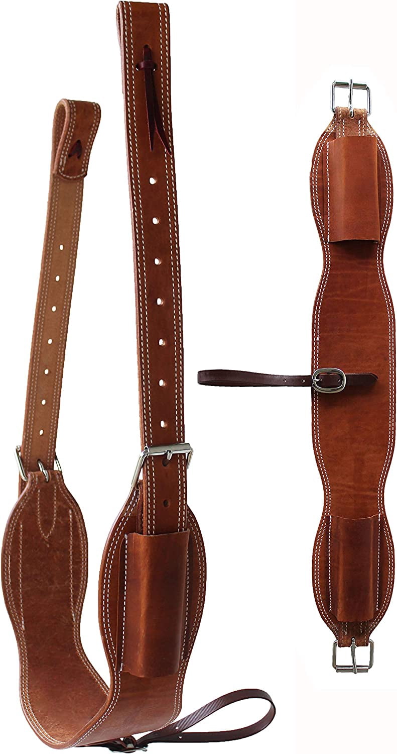 CHALLENGER Horse Amish Heavy-Duty Working Tack Leather Roper Back Cinch ...