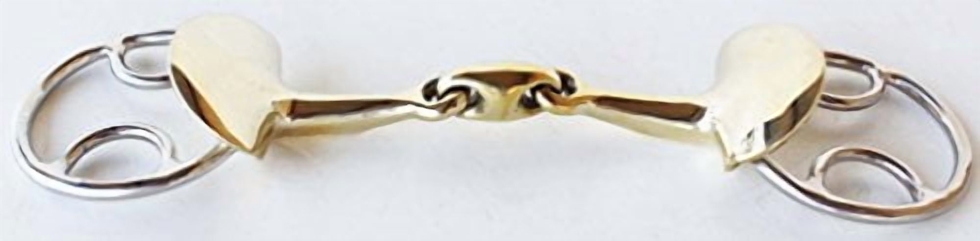 CHALLENGER Horse Copper Double Jointed Winged Snaffle Bit with Lozenge ...