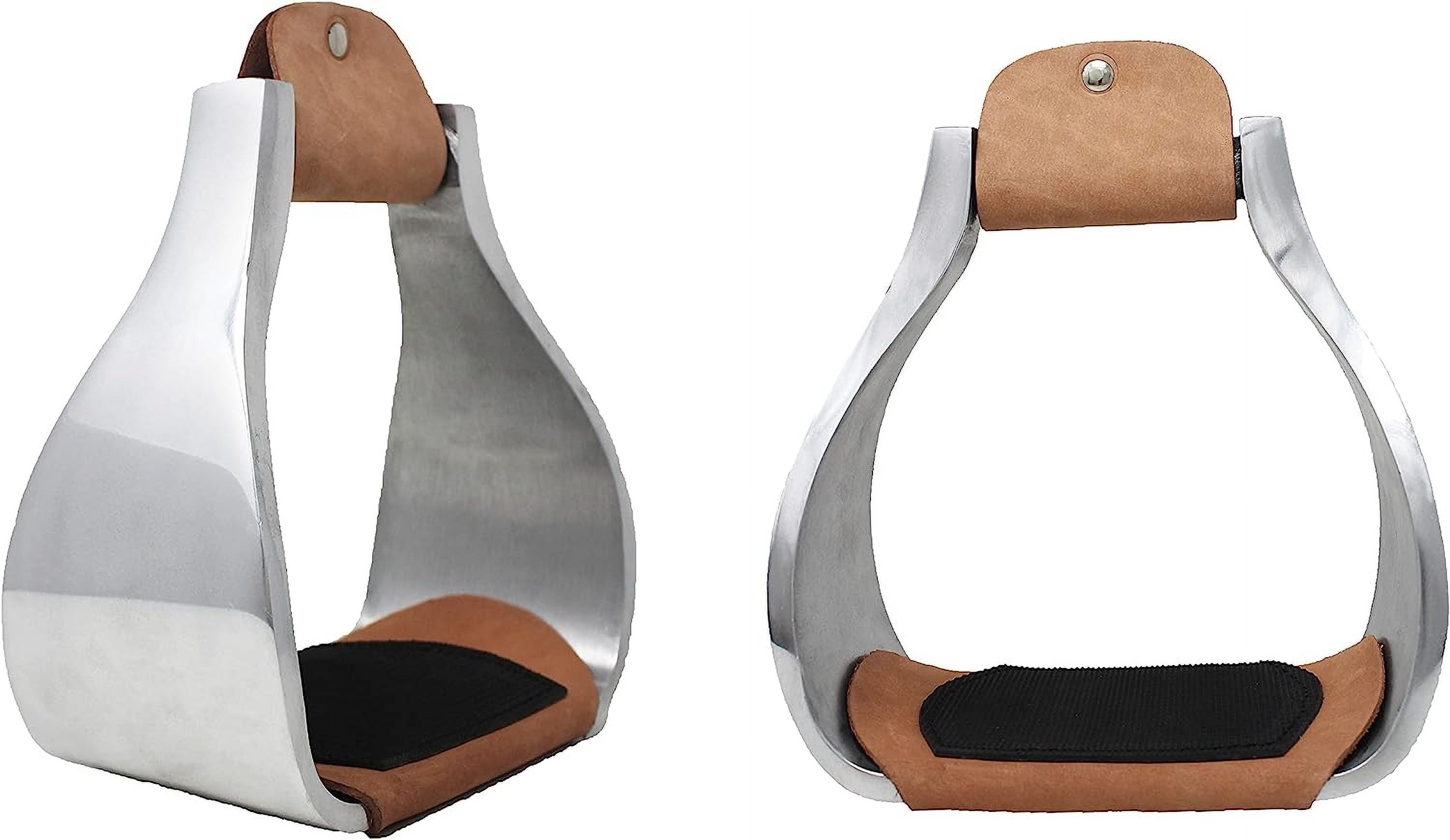 CHALLENGER Horse Saddle Western Stirrups Light Weight Aluminum 6" Wide ...