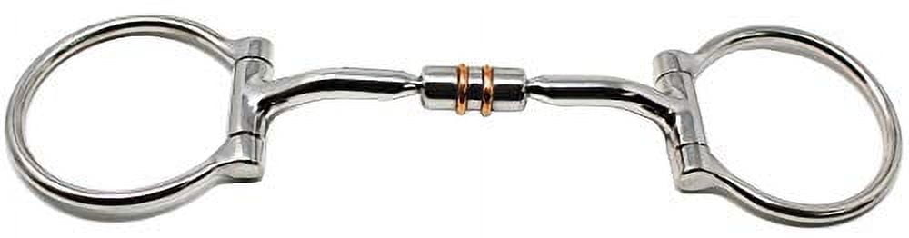 CHALLENGER Horse Stainless Steel Mouth D-Ring Comfort Snaffle Horse Bit Copper Rollers 35515 ...