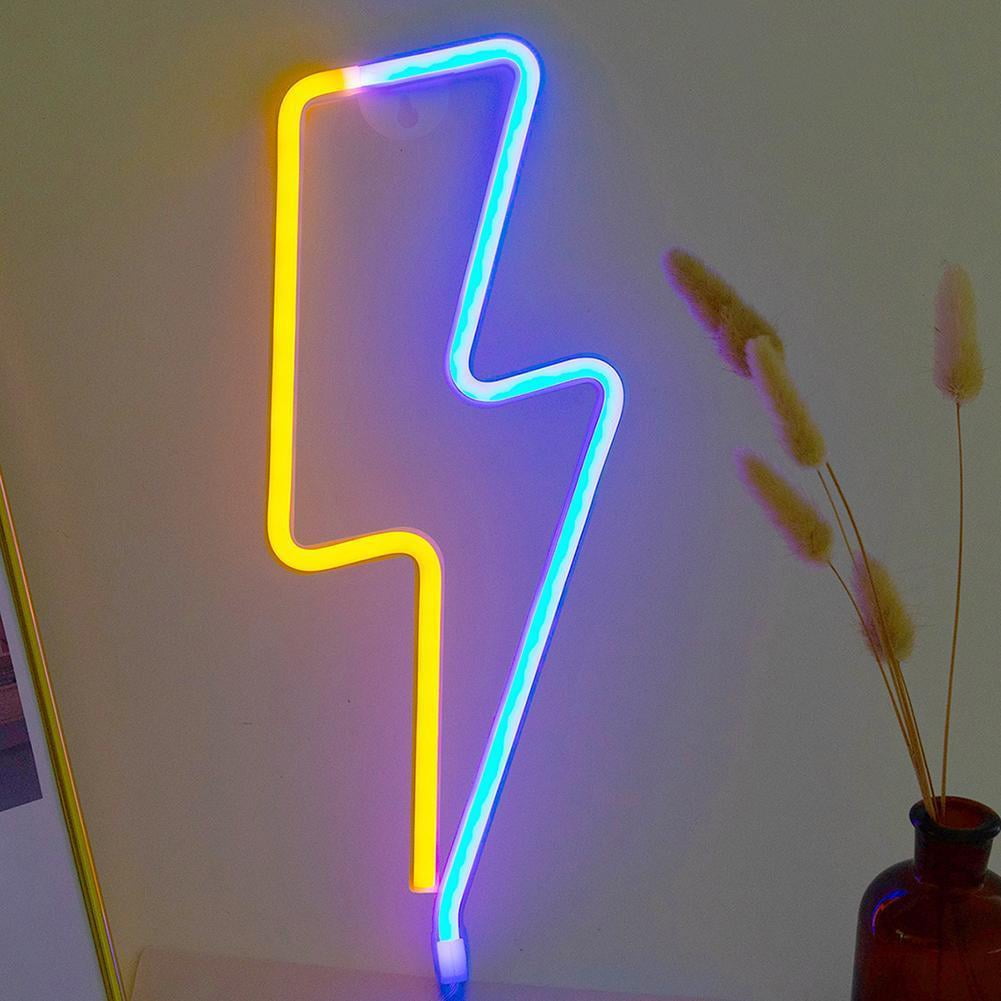 CHAMAIR Desktop LED Neon Light Bolt Shape Flashing Night Lamp Home Bar ... CHAMAIR Desktop LED Neon Light Bolt Shape Flashing Night Lamp Home Bar ...