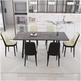 CHAMPFLAG 6-Person Dining Table Set, Expandable Rectangular Table with ...