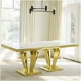 CHAMPFLAG 66.9 Inch Modern Farmhouse Dining Table, White Marble Top ...