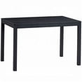 CHAMPFLAG Contemporary Dining Table for Kitchen, Black Wood Rectangular ...