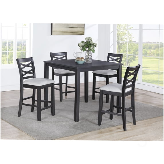 CHAMPFLAG Counter Height Dining Table Set for 4, 5-Piece Square Kitchen ...