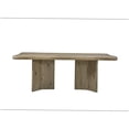 CHAMPFLAG Double Pedestal Dining Table in Oak, Rustic Knotty Wood Grain ...