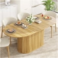 CHAMPFLAG Expandable Dining Table for Kitchen, Natural Wood Look ...