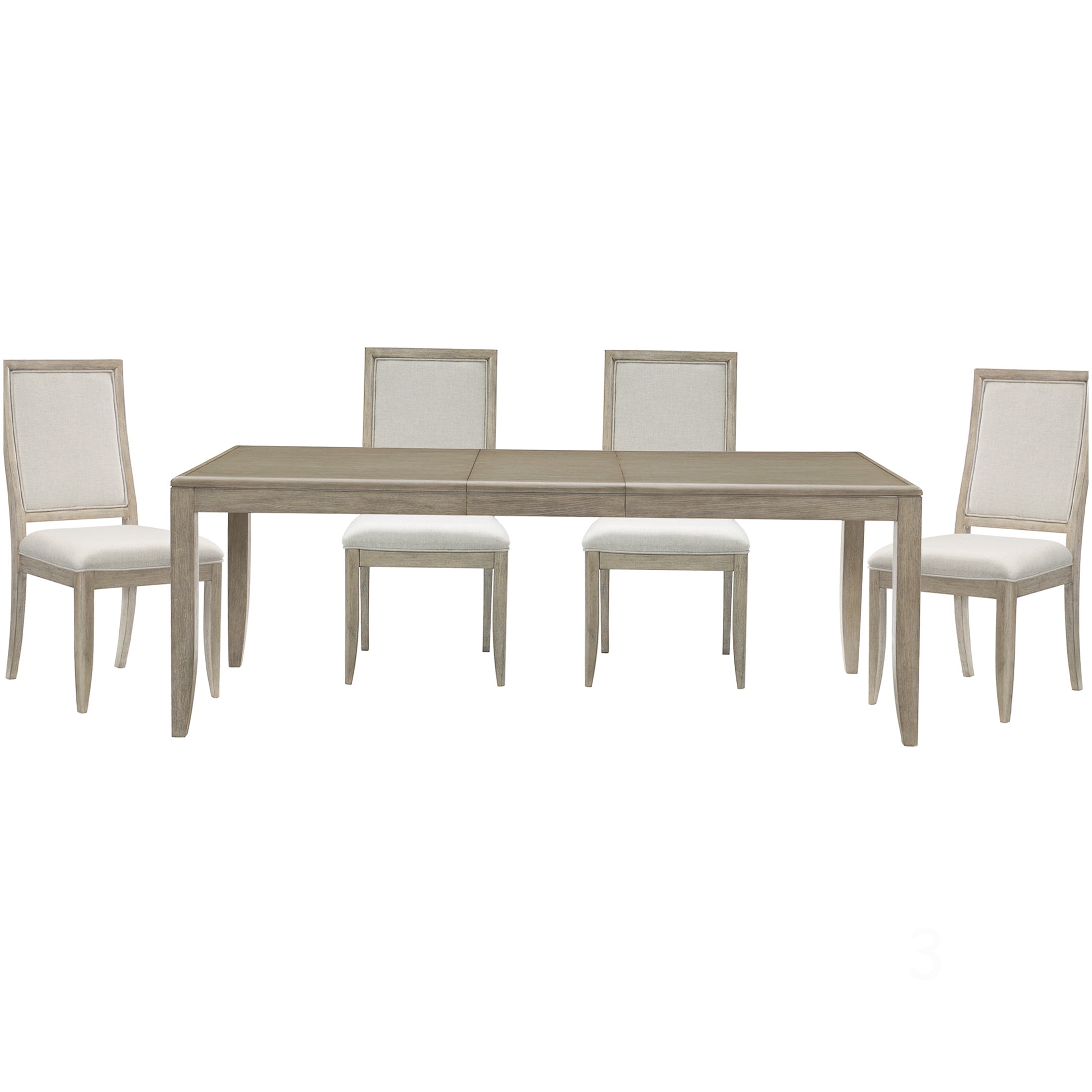 CHAMPFLAG Gray Extendable Dining Table and 4 Chairs Set, 5-Pc ...