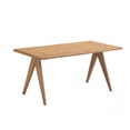 CHAMPFLAG Modern Farmhouse Dining Table, 6-Seater Natural Finish Wood ...
