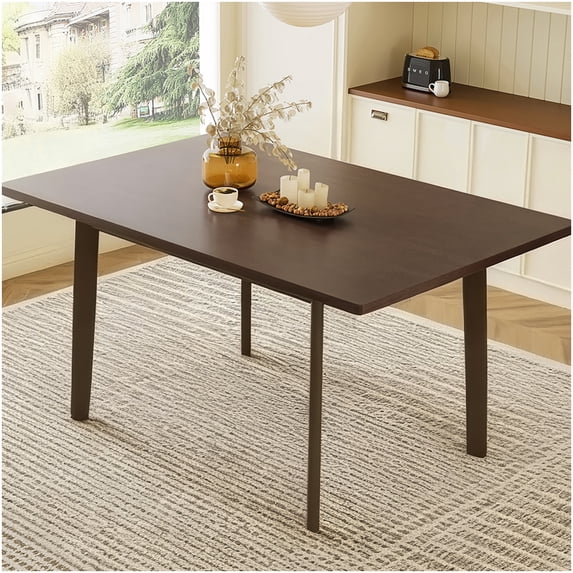 CHAMPFLAG Modern Farmhouse Dining Table 60 Inch, Walnut Brown Kitchen ...