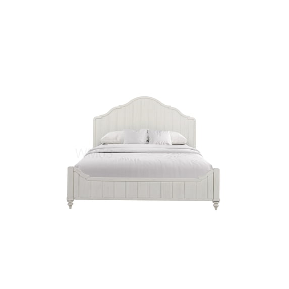 CHAMPFLAG Modern Farmhouse Queen Bed Frame with Headboard, White Cement ...