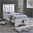 CHAMPFLAG Modern Twin Bed Frame with LED Lights, Upholstered Headboard ...