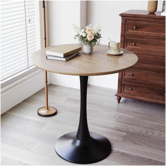 CHAMPFLAG Round Dining Table for Small Space - 31.5 Inch Walnut Top ...