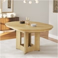 CHAMPFLAG Round Pedestal Dining Table, Extendable with Removable Leaf ...