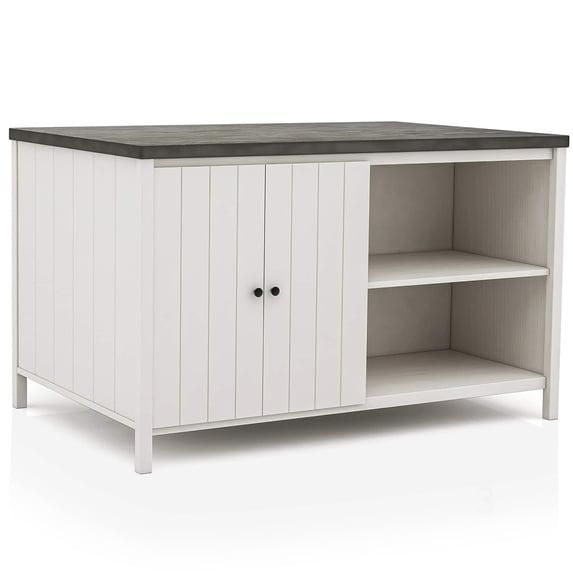 CHAMPFLAG Storage Dining Table, 60 Inch Counter Height Kitchen Table ...