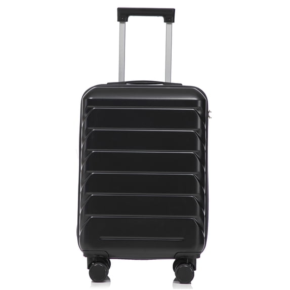 CHAMPFLAG Travel Checked Luggage 20 Inch, Black ABS Hard Shell Spinner ...