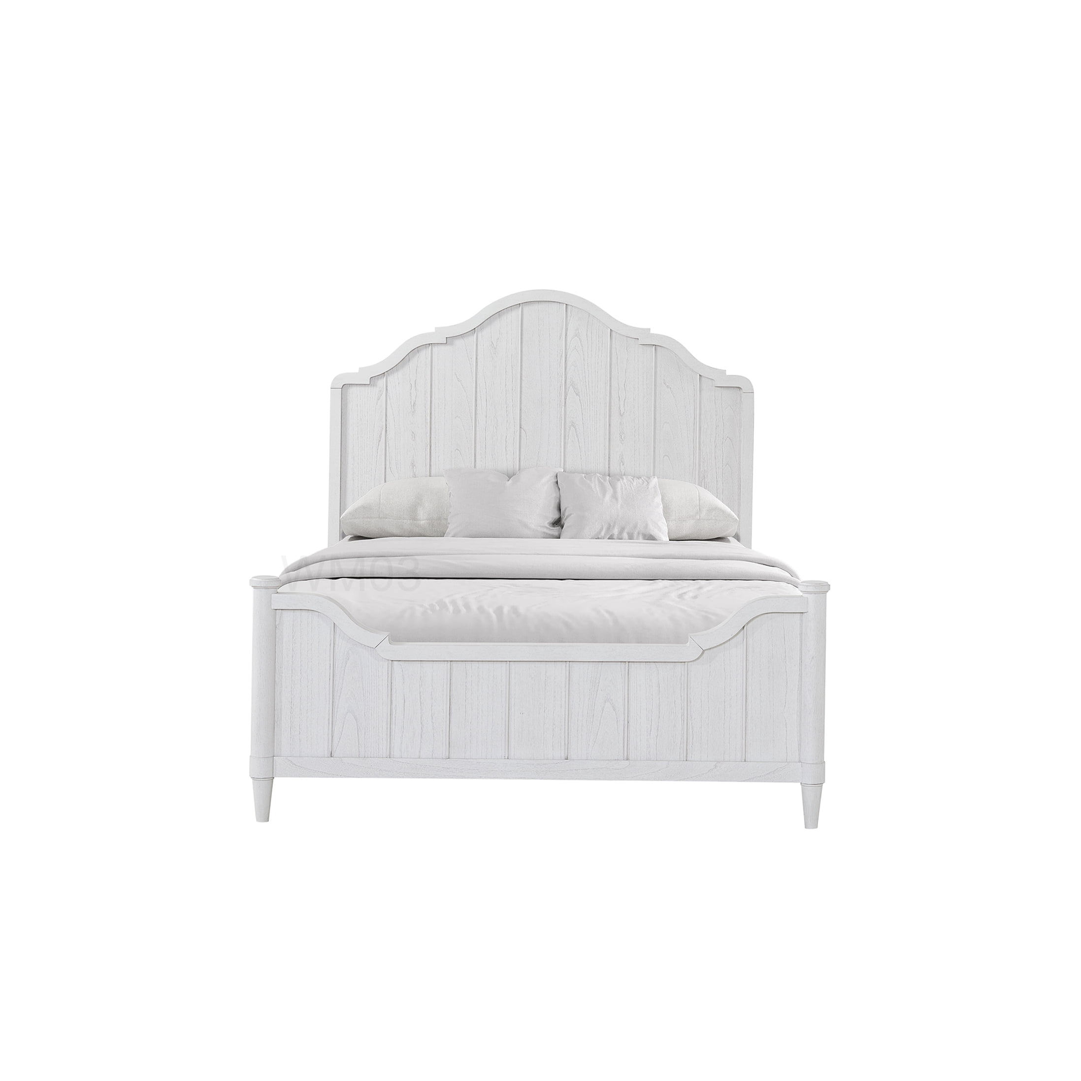 CHAMPFLAG White Cement Finish Twin Platform Bed Frame, Farmhouse Arch ...