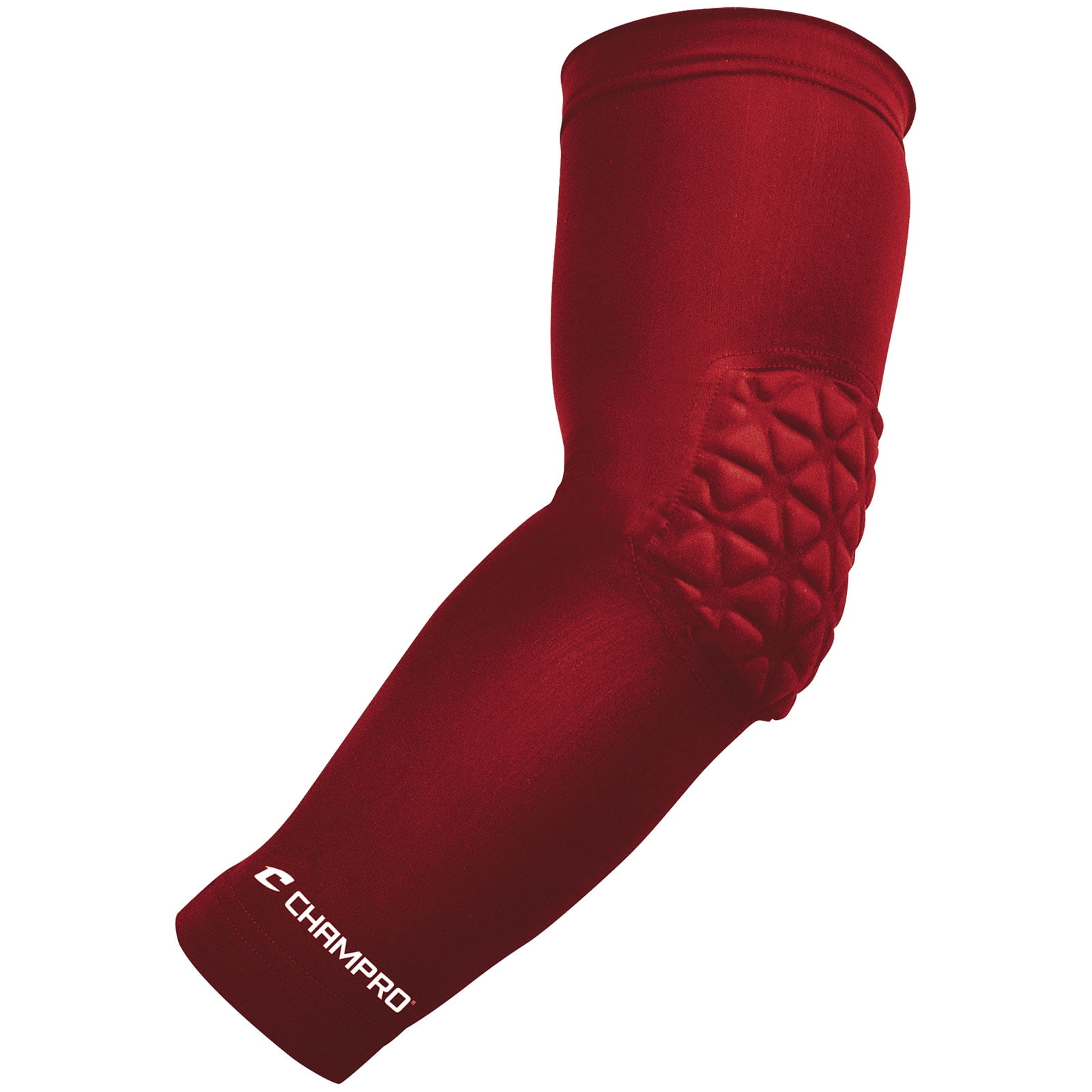 CHAMPRO Compression Arm Sleeve with Elbow Padding, Medium, Scarlet ...