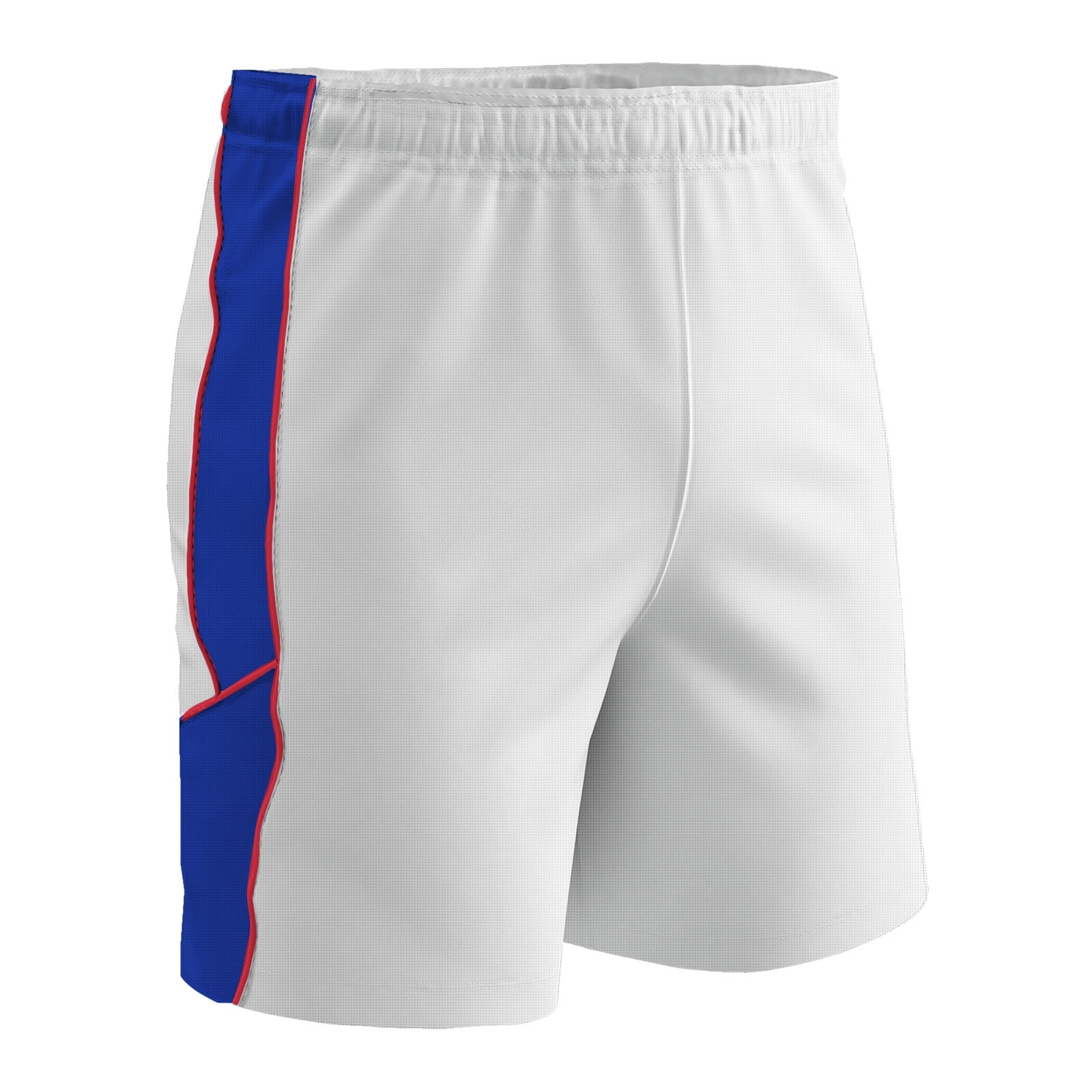 CHAMPRO Header Soccer Shorts, Youth Small, White, Royal Inserts ...