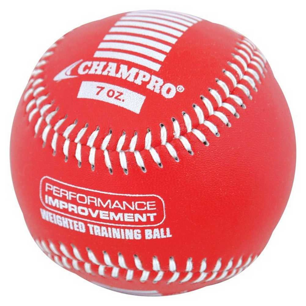 CHAMPRO SPORTS Training Baseball, Weighted 7oz Red Leather Ball CBB707 ...