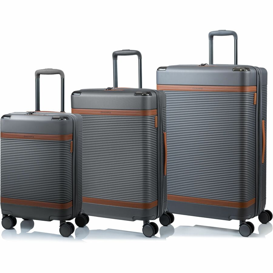 CHAMPS Vintage III Collection, 3-piece Hardside Luggage set, Grey ...