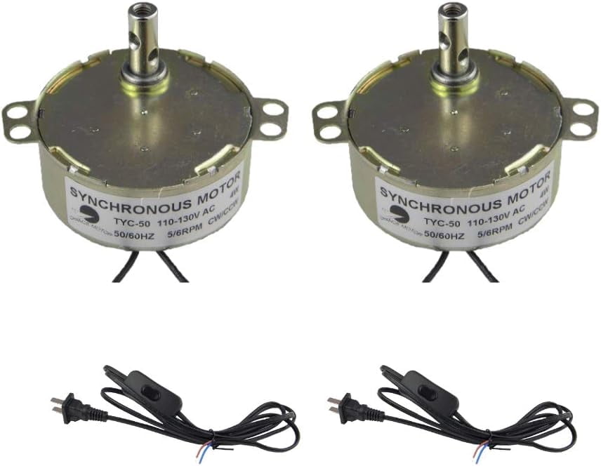 CHANCS 2PCS Synchronous Motor for Turntable Motorized TYC-50 110V 5 ...